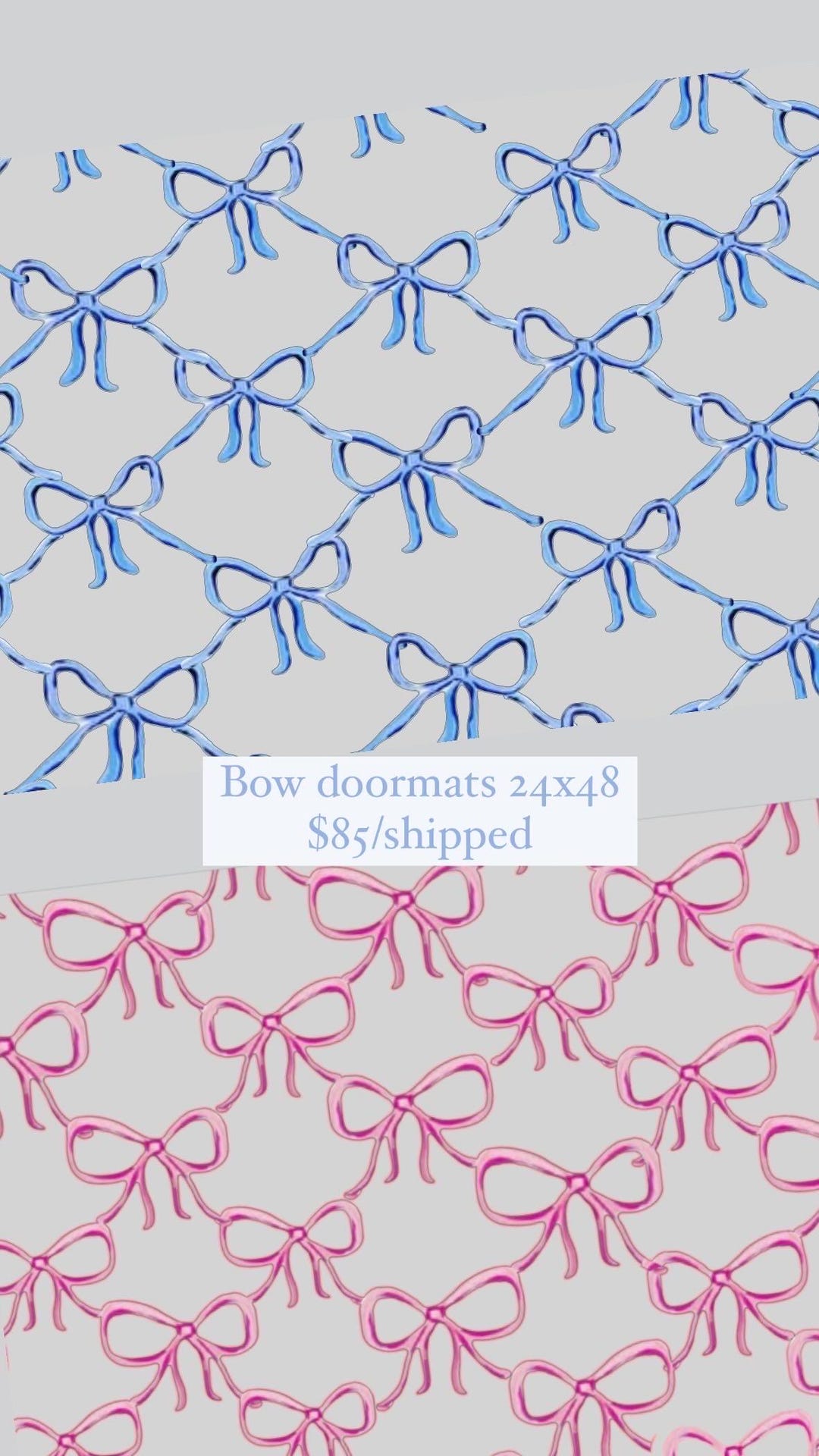 EXTRA LARGE 24x48 Bows on Repeat Door Mat choose One From Two Colorway ...