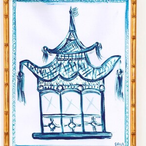 Set of Four Fine Art 130lb Matte Artist Paper Pagoda Prints and Framed ...