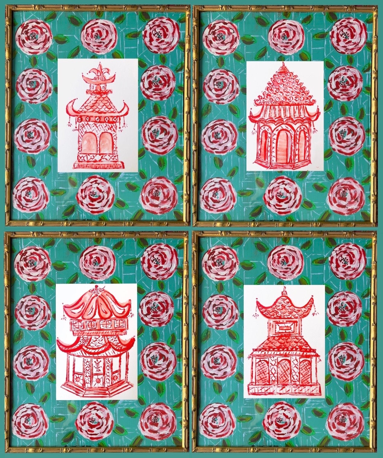 Fine Art Pagoda Prints Matted and Framed - Etsy