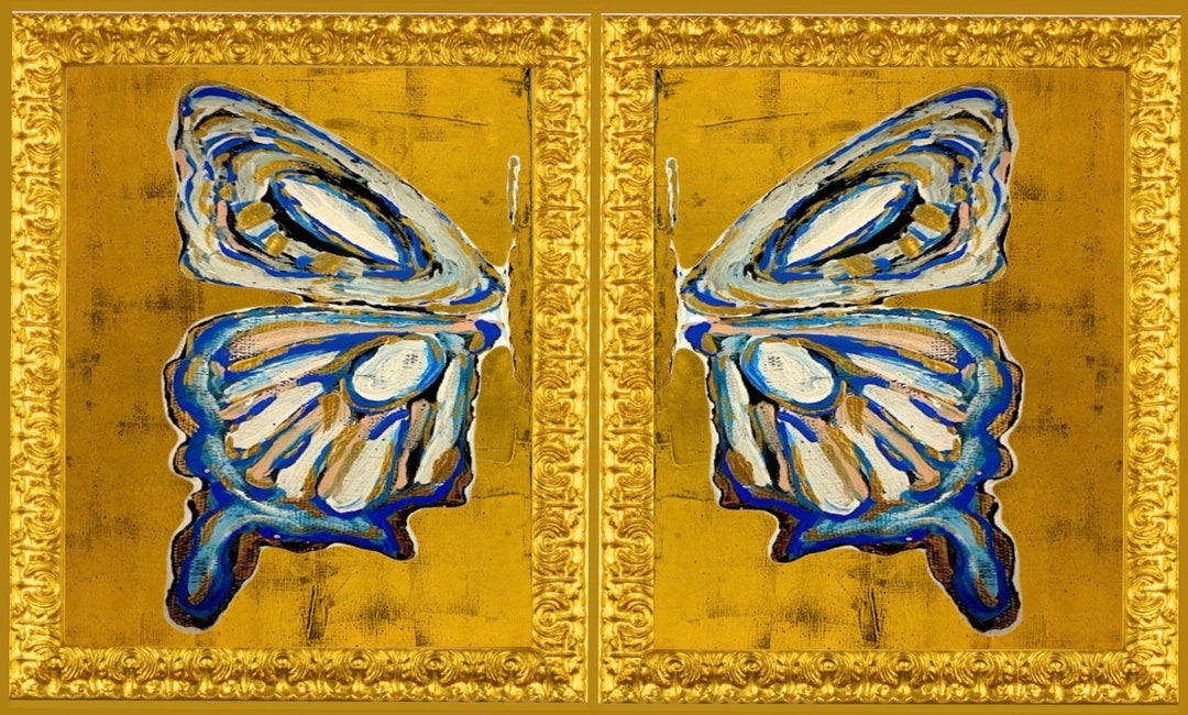 Butterfly Diptych: Gilded Baroque Framed Canvas Prints, 20x24 - Etsy