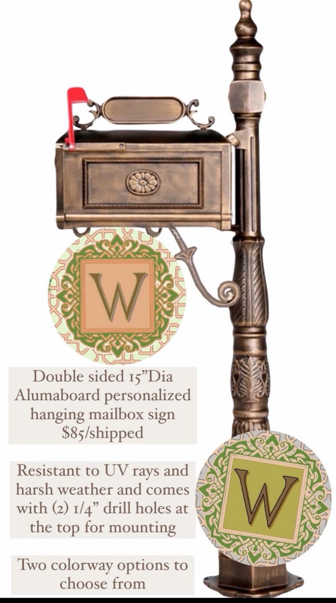 Personalized Mailbox Sign With Initial Letter - Etsy