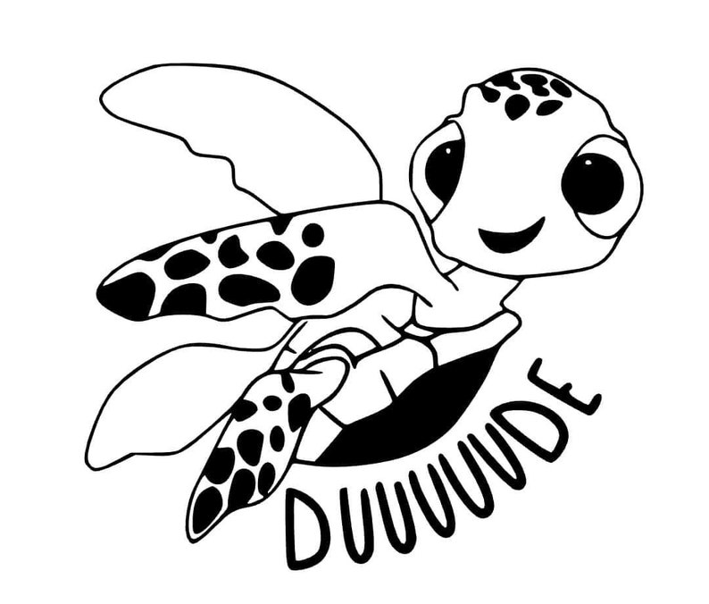 Sea Turtle Dude Die Cut Vinyl Decal - Etsy