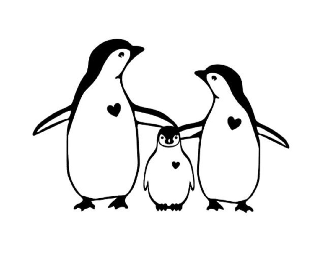 Penguin Family Die Cut Vinyl Decal - Etsy