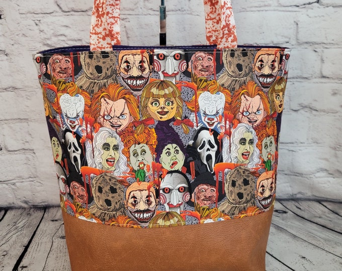 Custom Made Horror Movie Villains Vinyl and Canvas Tote Bag Tuesday ...