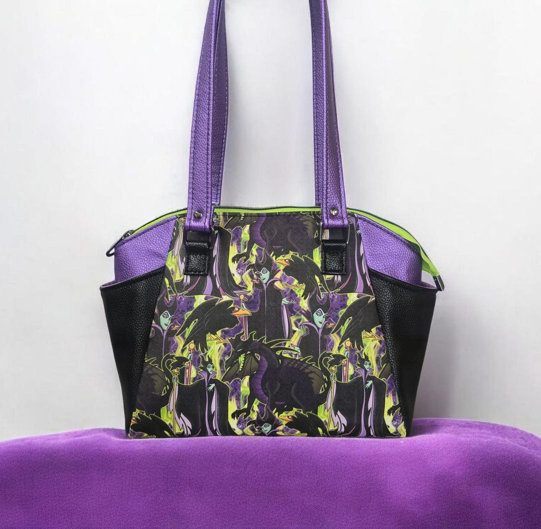 Custom Handcrafted Maleficent Sleeping Beauty Vinyl Bag ~ Shoulder Bag ...