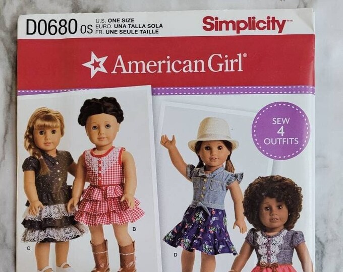 Simplicity Pattern D0680, American Girl Doll Clothing, 4 Outfits 18 ...