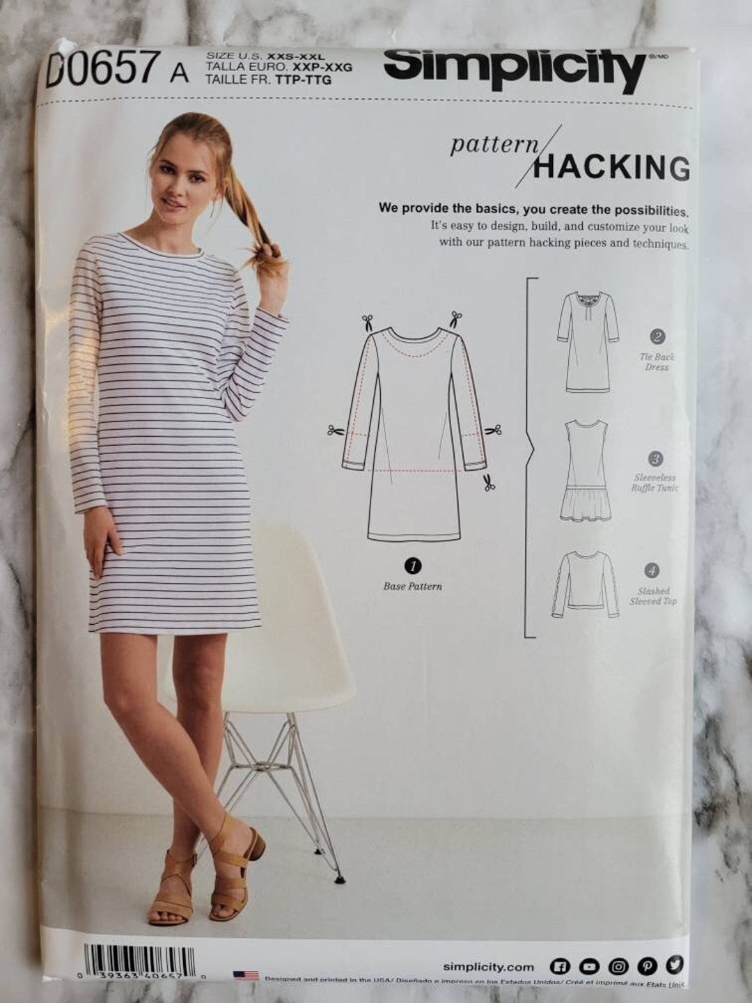 Simplicity Pattern D0657 Misses Knit Dress or Top Pattern Hacking Sizes ...