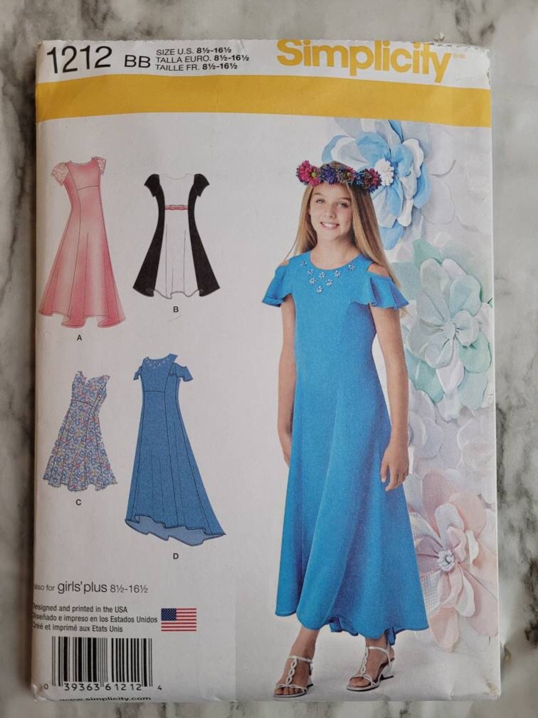 Simplicity Pattern 1212, Girls Formal Occasions Dress - Etsy