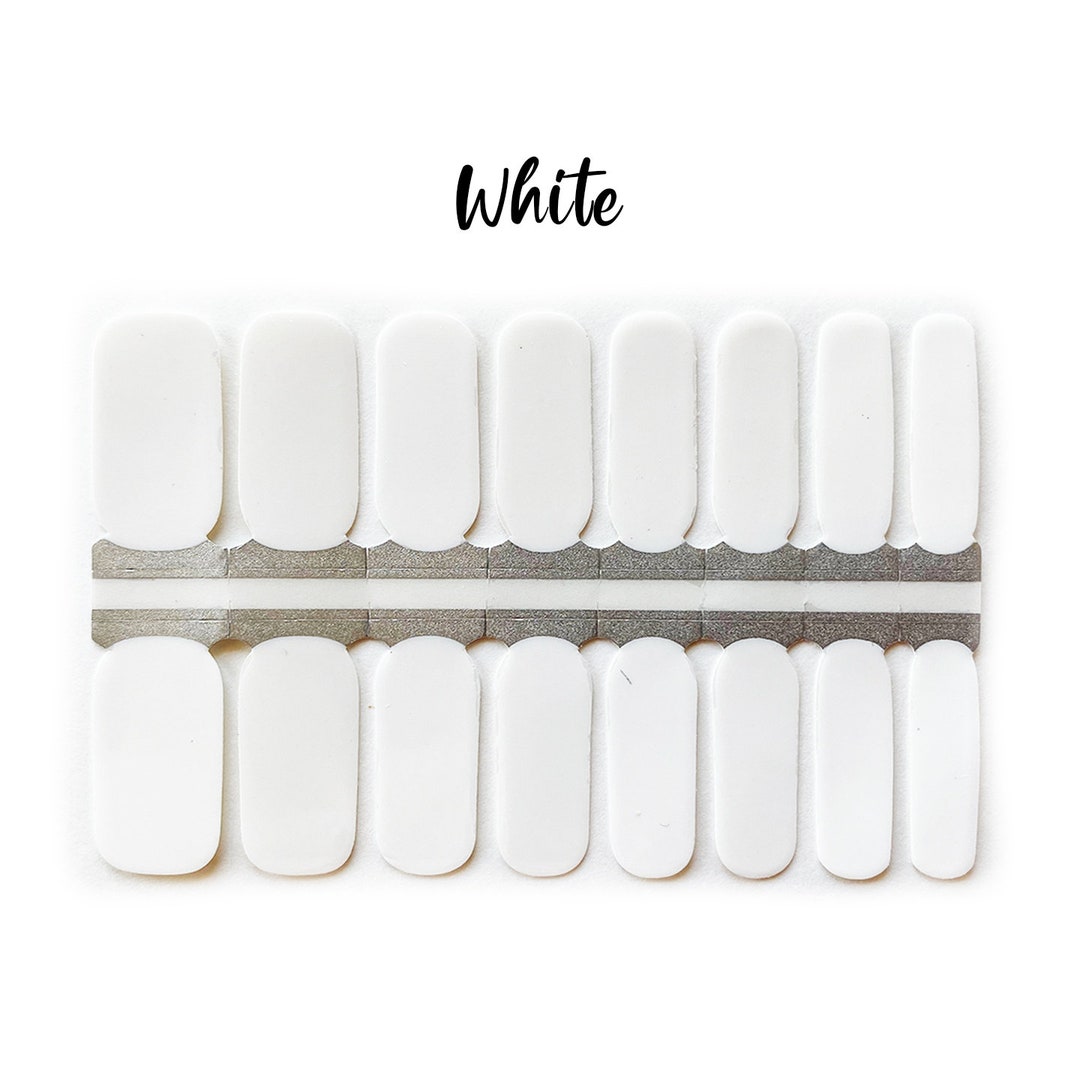White Nail Wraps 100% Nail Polish Stickers - Etsy