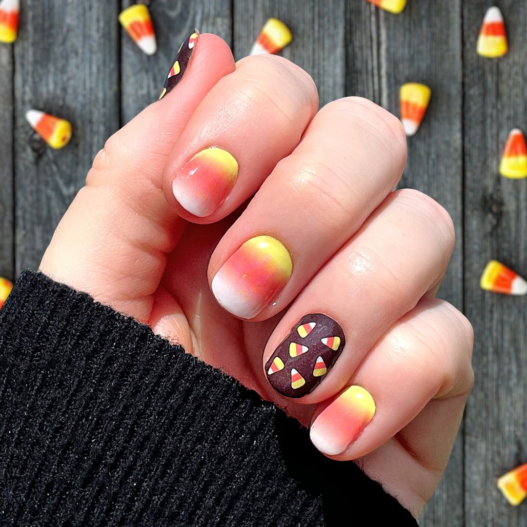 Candy Corns Nail Wraps 100% Nail Polish Stickers Nail Strips - Etsy