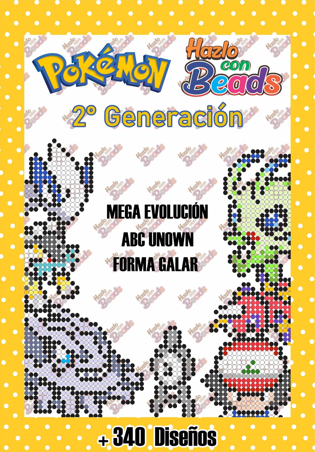 Pokemon Figures for Hama Beads 2nd Generation 340 Designs - Etsy