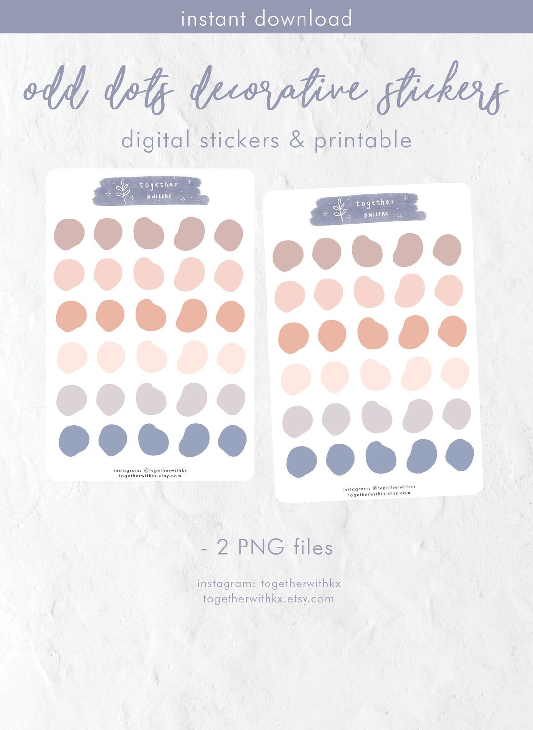 Digital Stickers & Printable Odd Dots Style C Decorative Sticker for ...