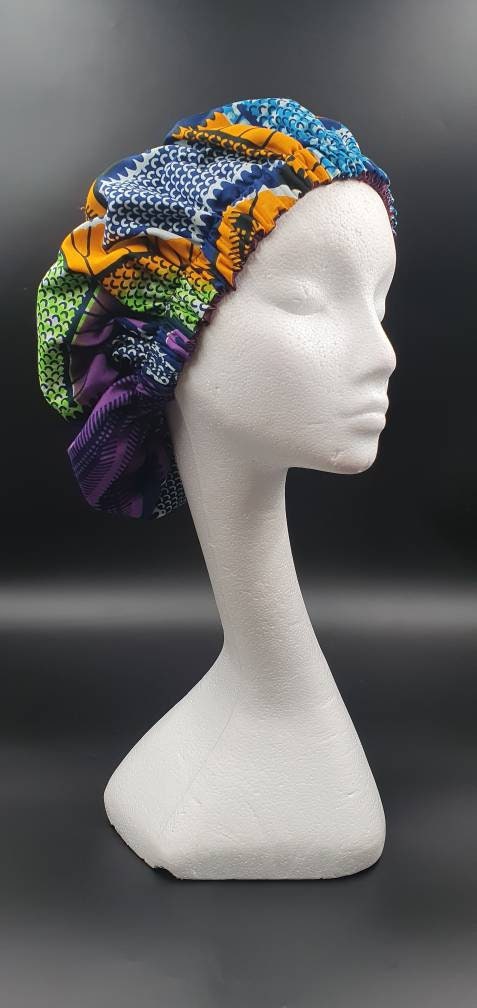Satin Lined Bonnet Hair Bonnet African Print Hair Bonnet | Etsy