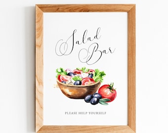 Salad Bar, Editable Template, Instant Download Printable, BBQ, Food ...