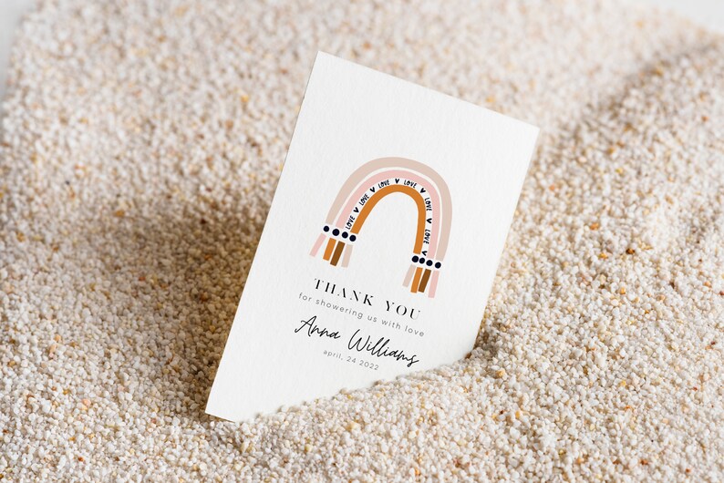 Editable Rainbow Thank You Tag Rainbow Baby Shower Birthday - Etsy