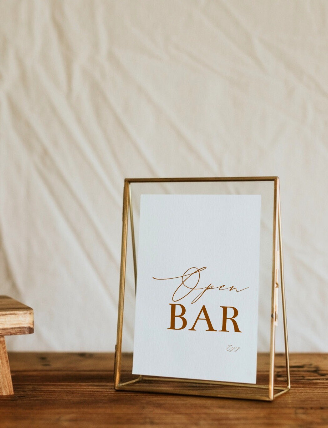 Open Bar Sign, Bohemian Wedding Bar Sign, Brown Drink Bar Sign, Bar ...