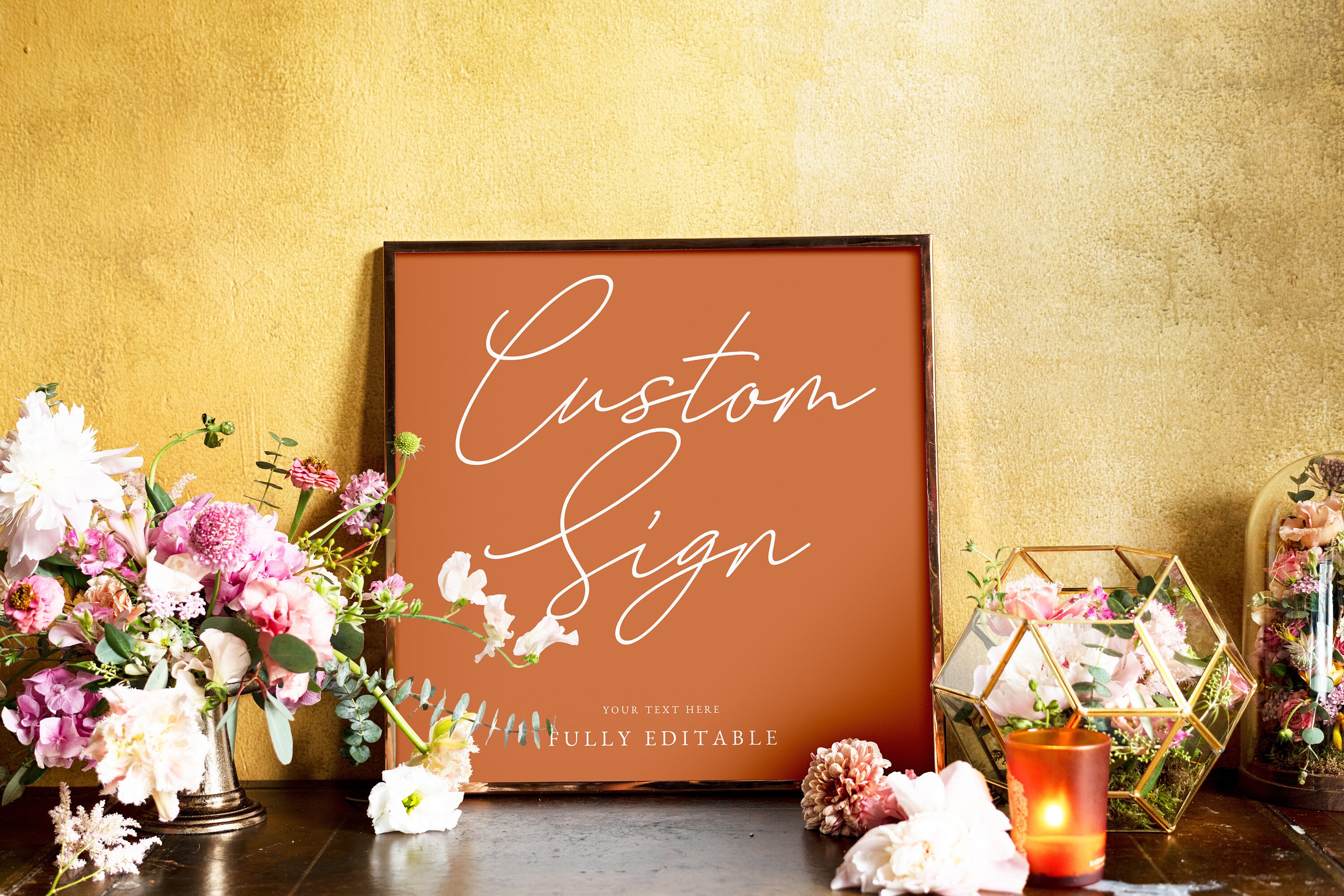 Terracotta Custom Sign, Printable Bohemian Sign, Custom Size, Portrait ...