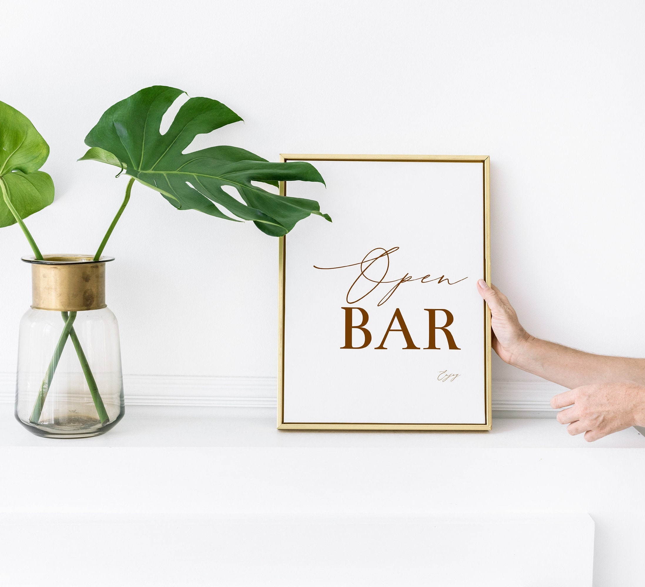 Open Bar Sign, Bohemian Wedding Bar Sign, Brown Drink Bar Sign, Bar ...