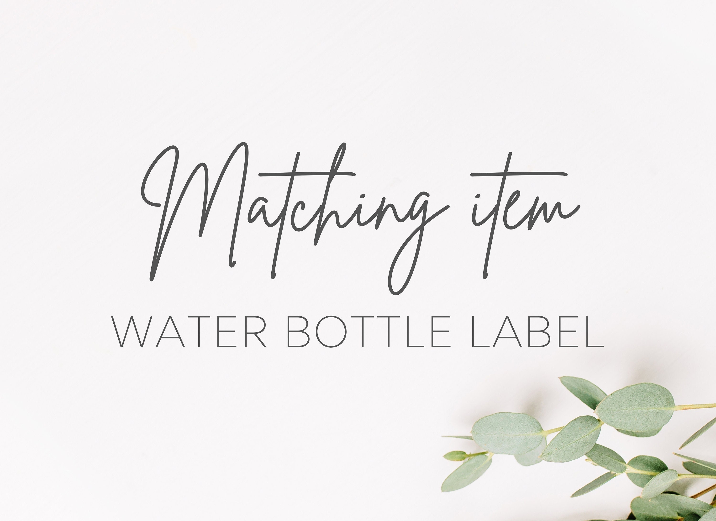 Matching Water Bottle Label, Custom Size, DIGITAL DOWNLOAD - Etsy