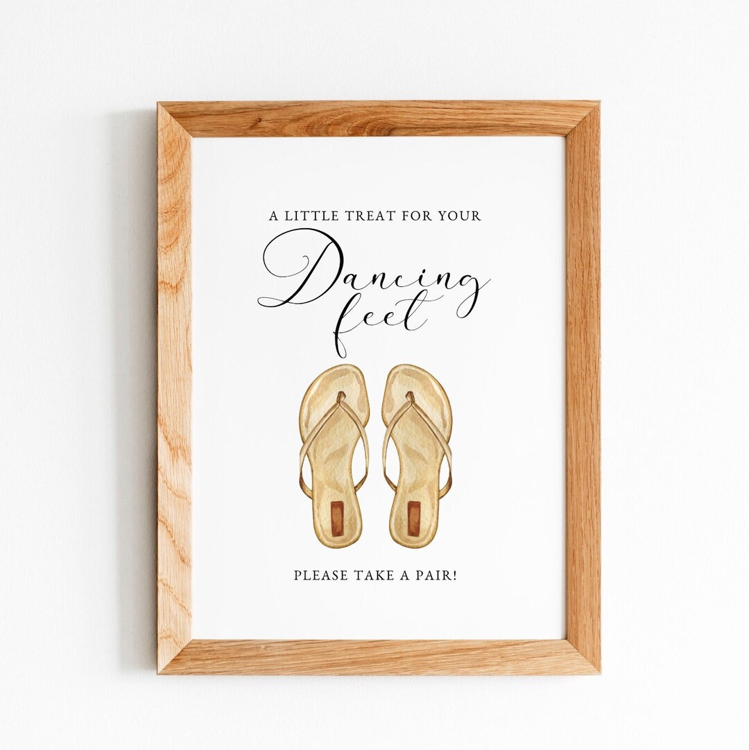 A Little Treat for Your Dancing Feet Sign, Watercolor Flip Flop ...