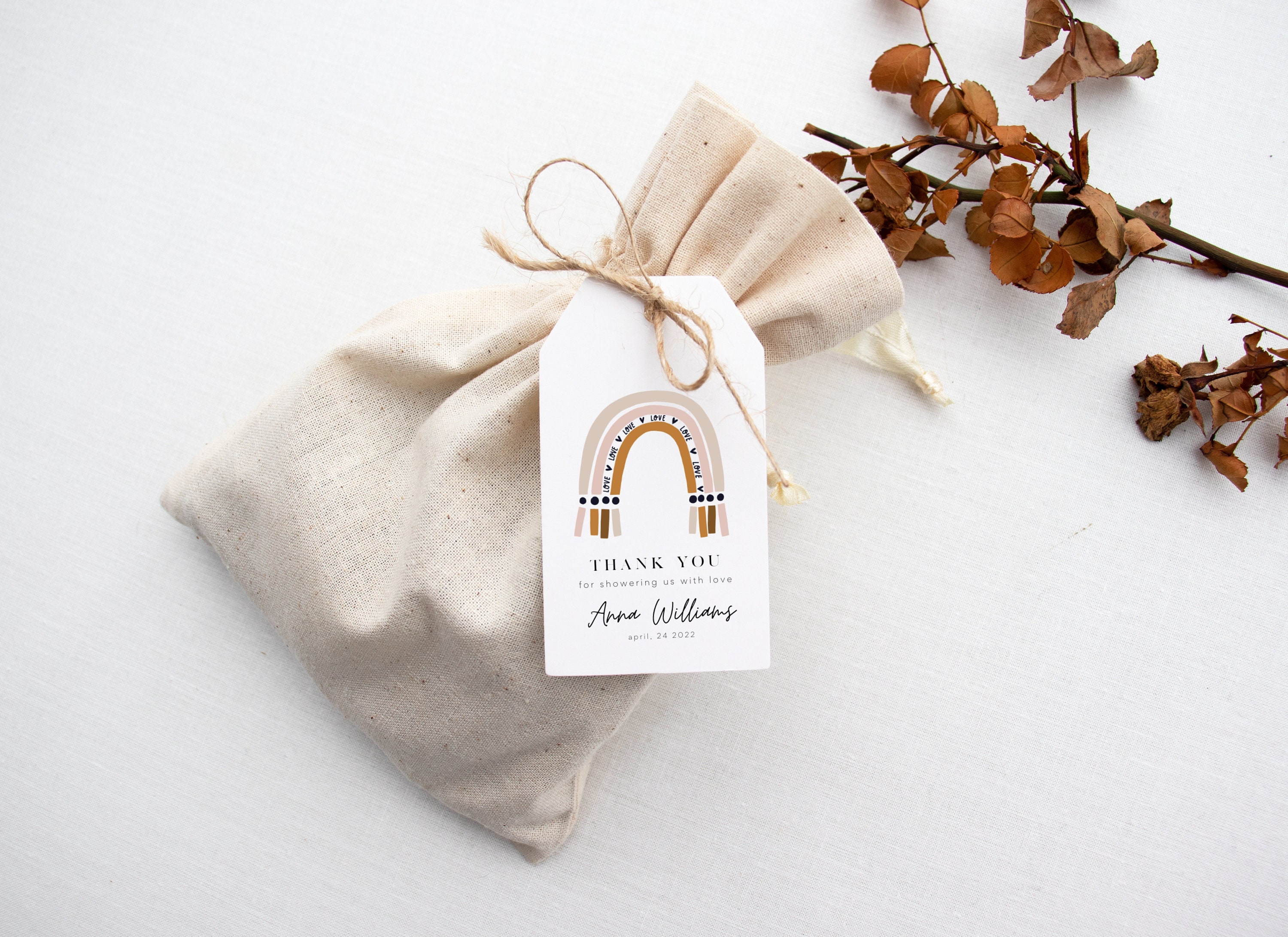 Editable Rainbow Thank You Tag Rainbow Baby Shower Birthday - Etsy