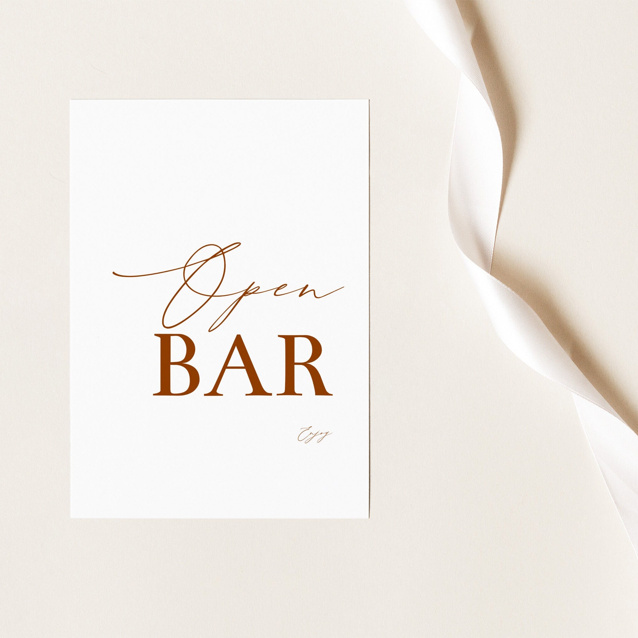 Open Bar Sign, Bohemian Wedding Bar Sign, Brown Drink Bar Sign, Bar ...
