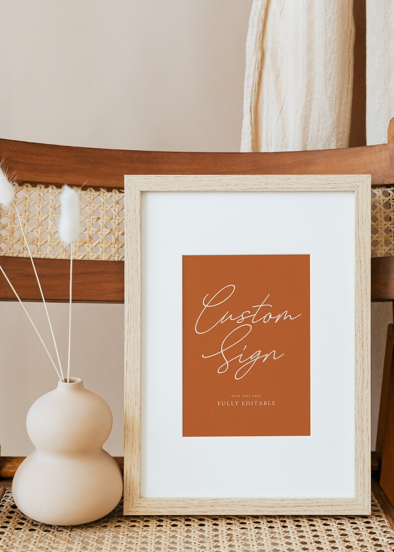 Terracotta Custom Sign Printable Bohemian Sign Custom Size - Etsy