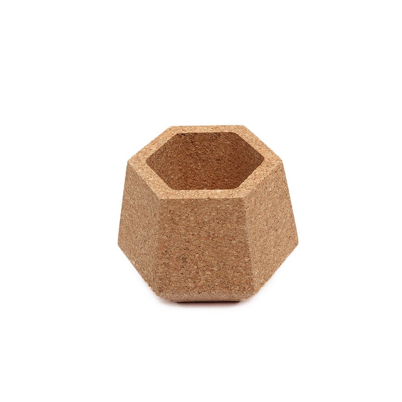 Cork Planter | Natural Cork Plant Pot - Decorative Hexagonal Container ...