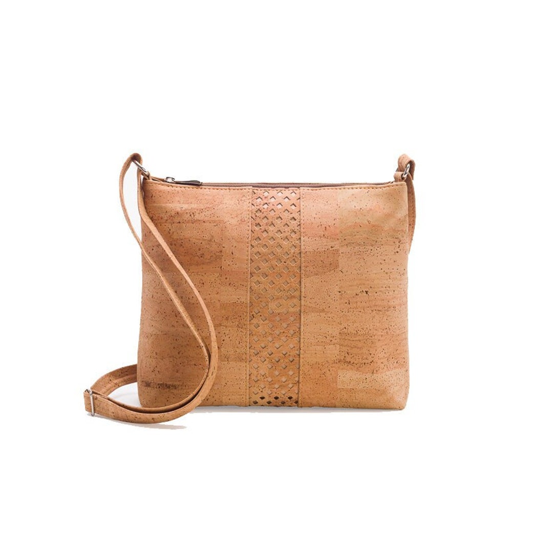 Natural Cork Crossbody Bag With a Laser-cut Pattern - 100% Vegan and ...