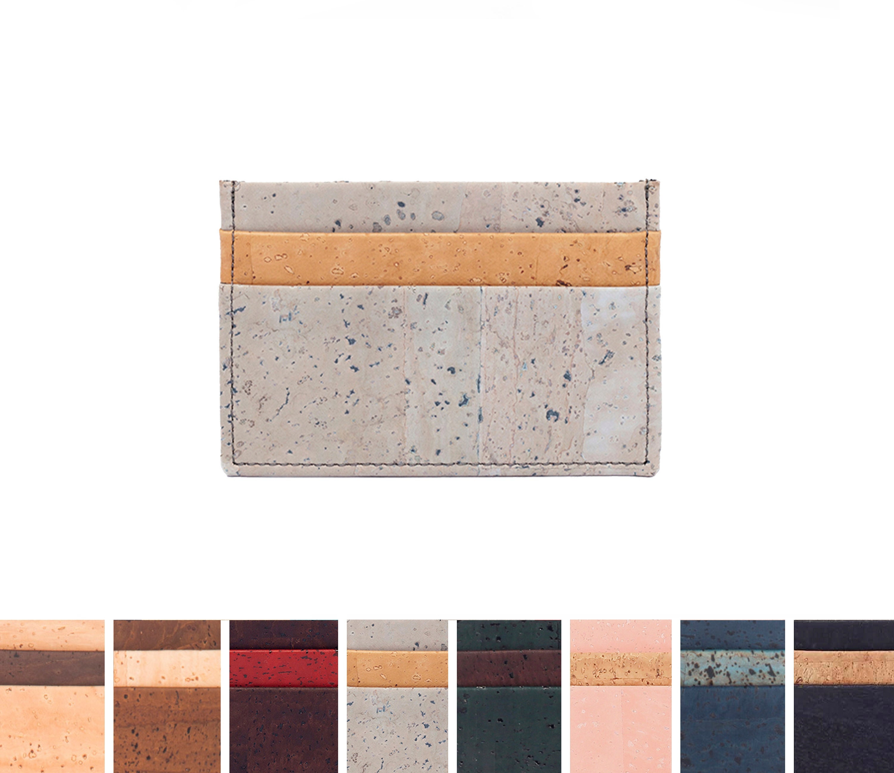 Cork Card Holder Wallet Cute Minimalist Vegan Leather Wallet | Etsy UK