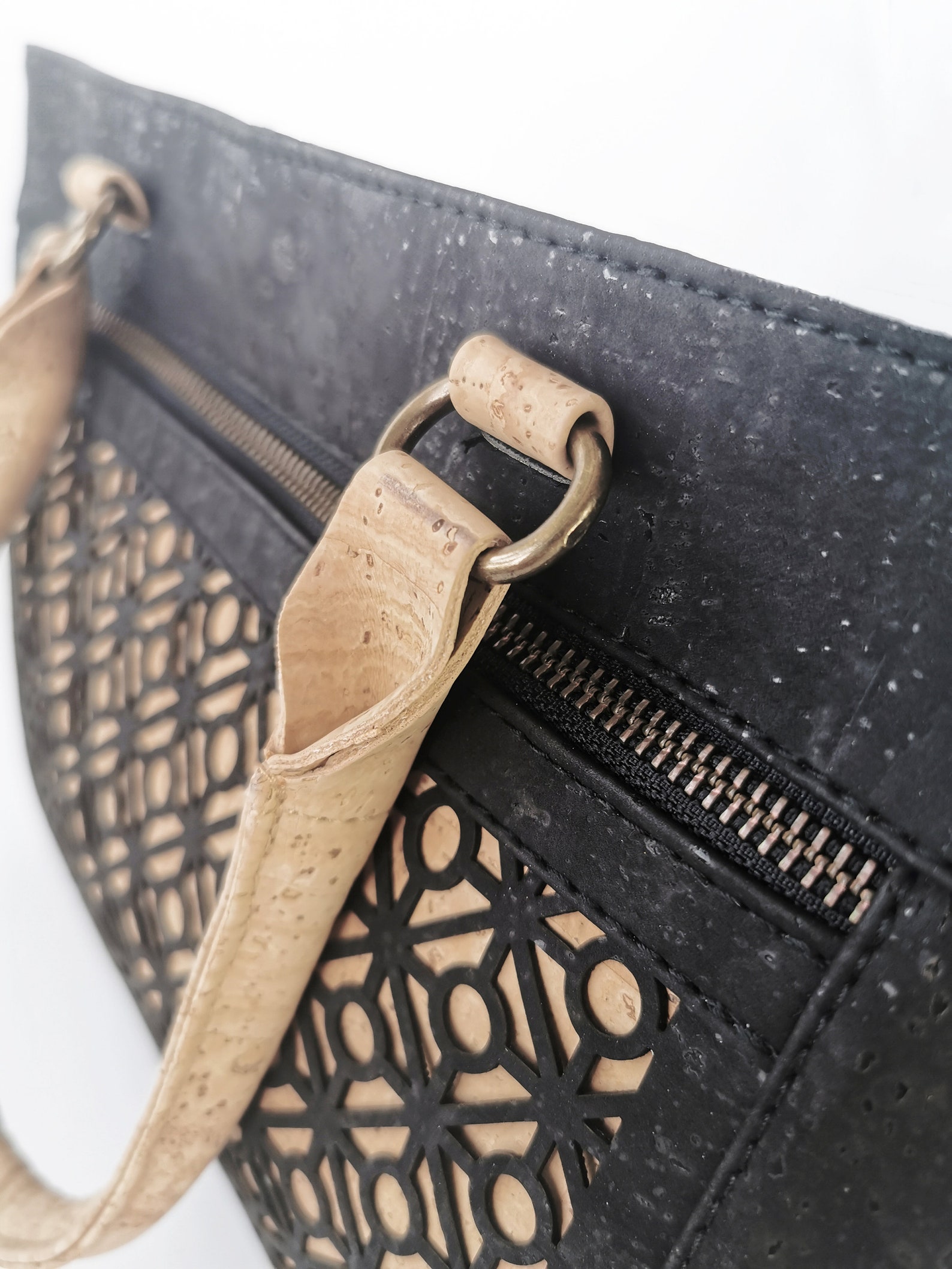 Cork Bags Vegan leather handbags with tile cut-outs | Etsy