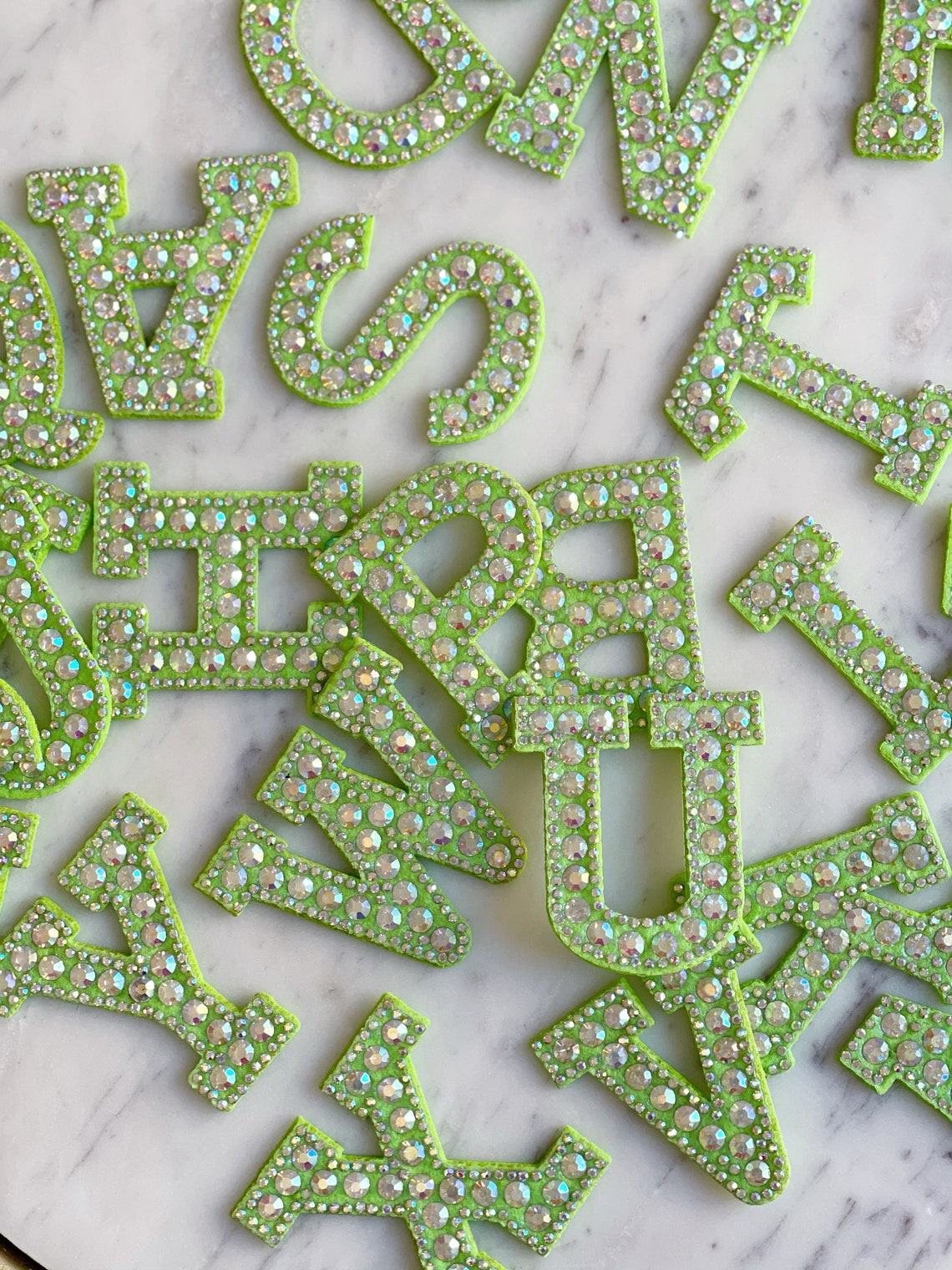 Rhinestone Bling A~Z English Alphabet Letter, Iron-on/sew-on Patch ...