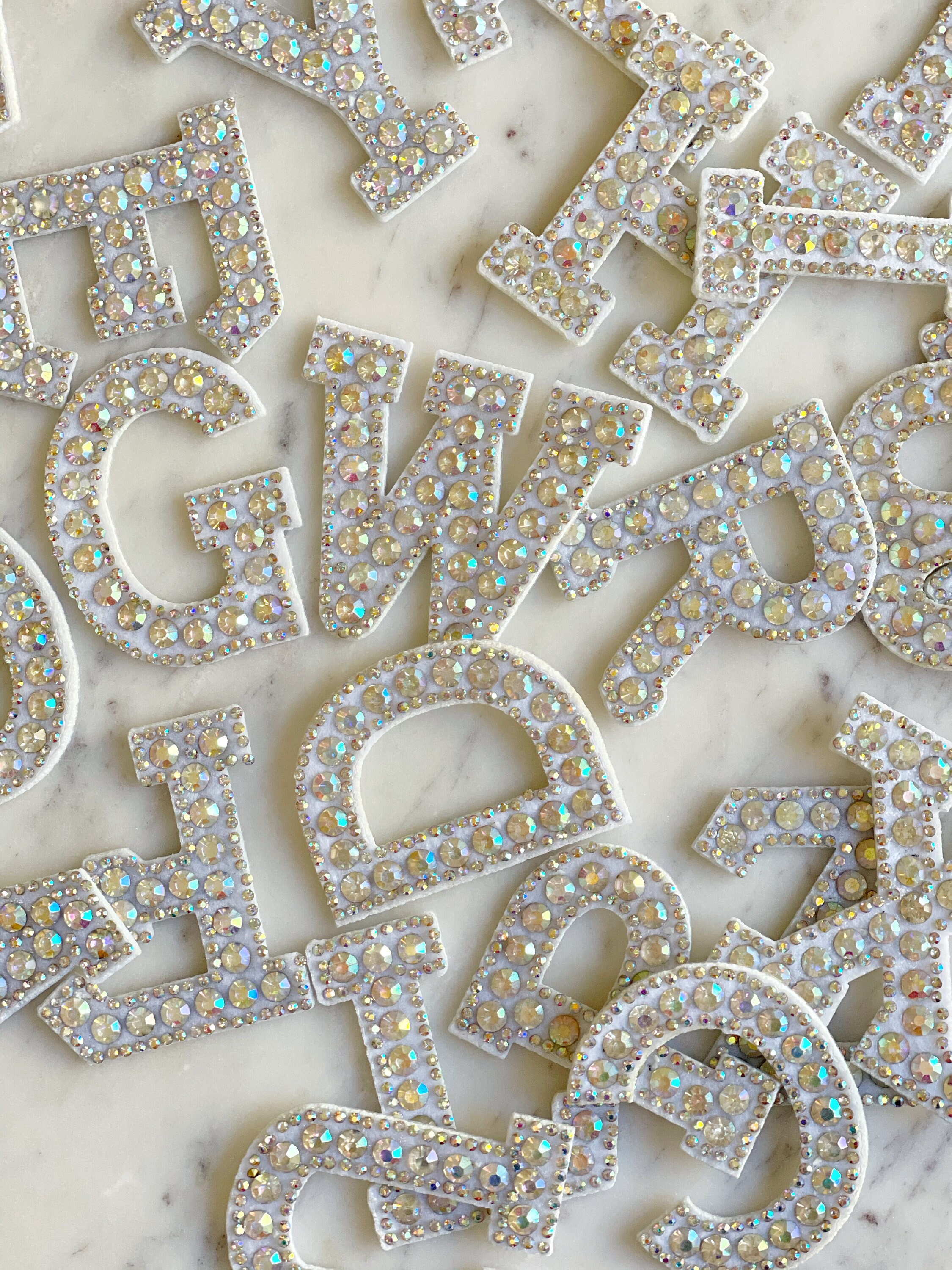 Rhinestone Bling A~Z English Alphabet Letter, Iron-on/sew-on Patch ...