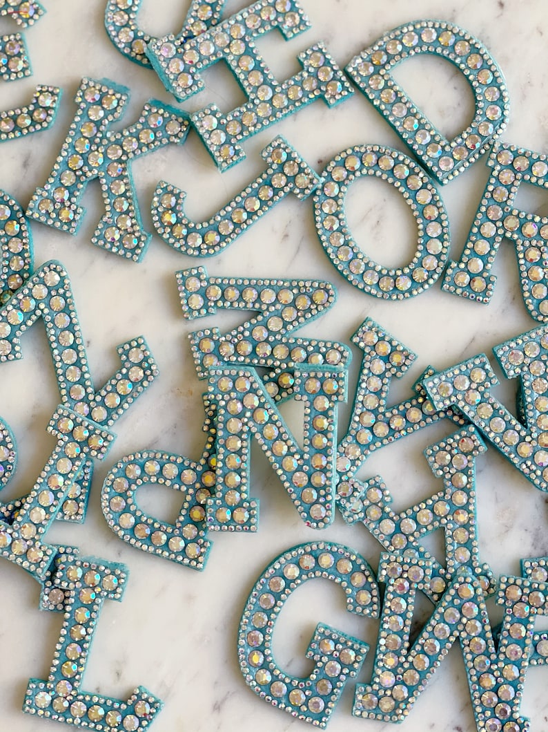 Rhinestone Bling A~Z English Alphabet Letter, Iron-on/sew-on Patch ...
