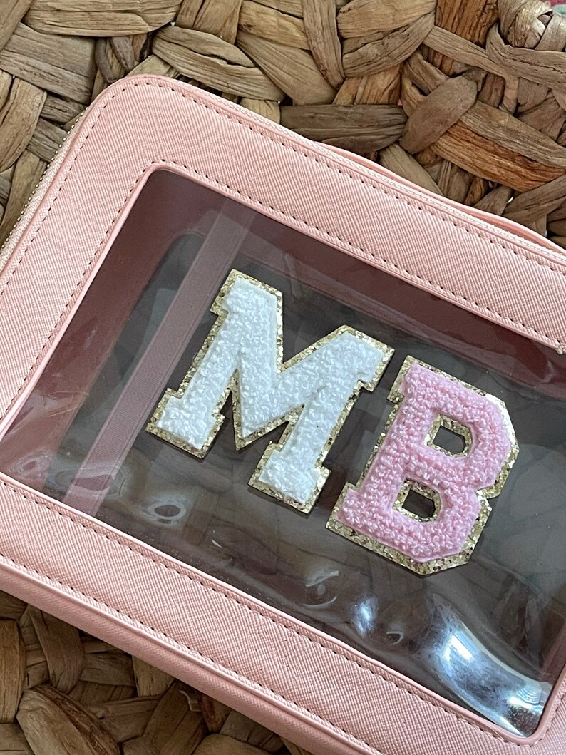Varsity Glitter Letter Chenille Initial Patch Adhesive Sticker 2.25in ...