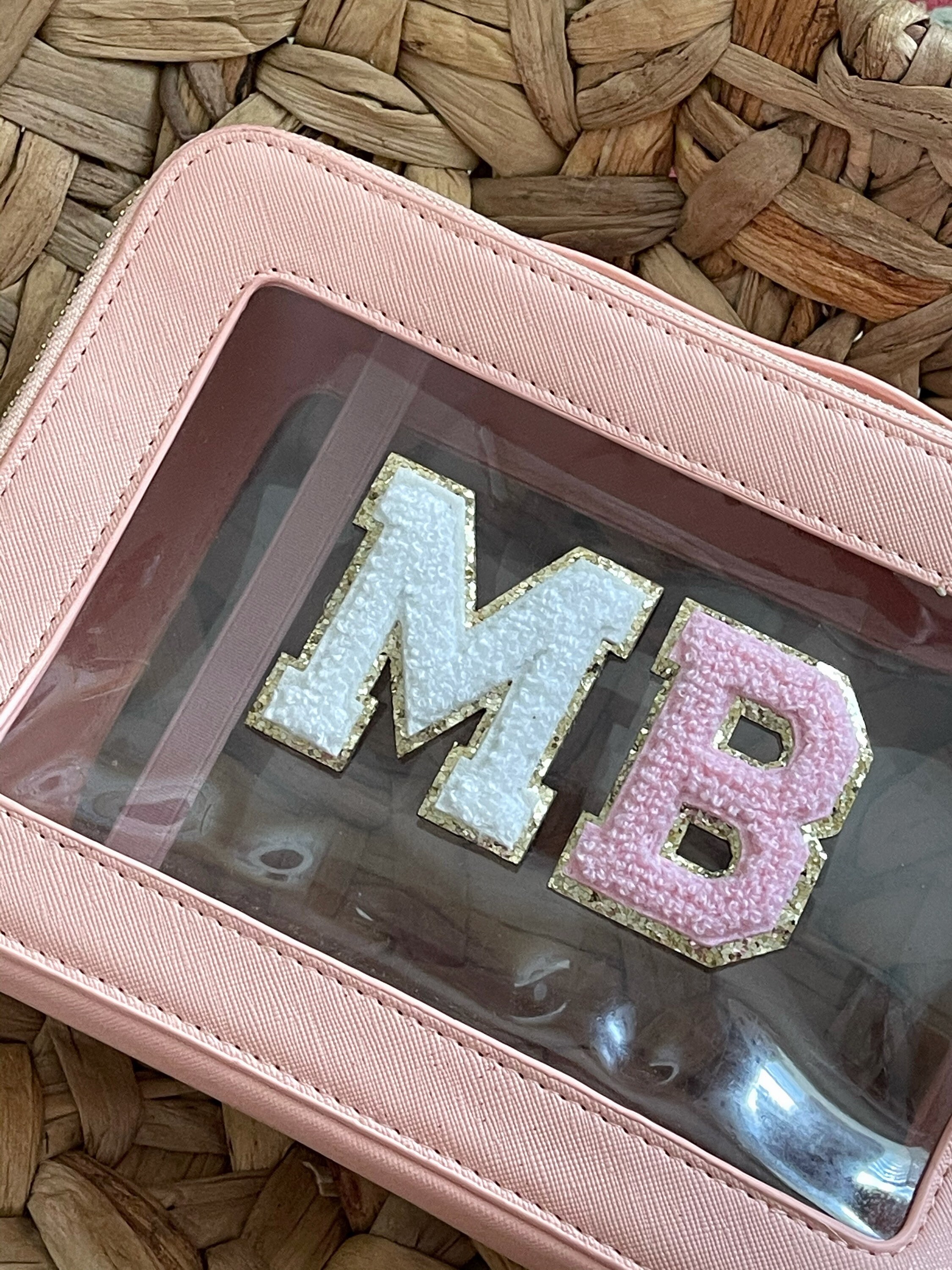 Varsity Glitter Letter Chenille Initial Patch Adhesive Sticker 2.25in ...