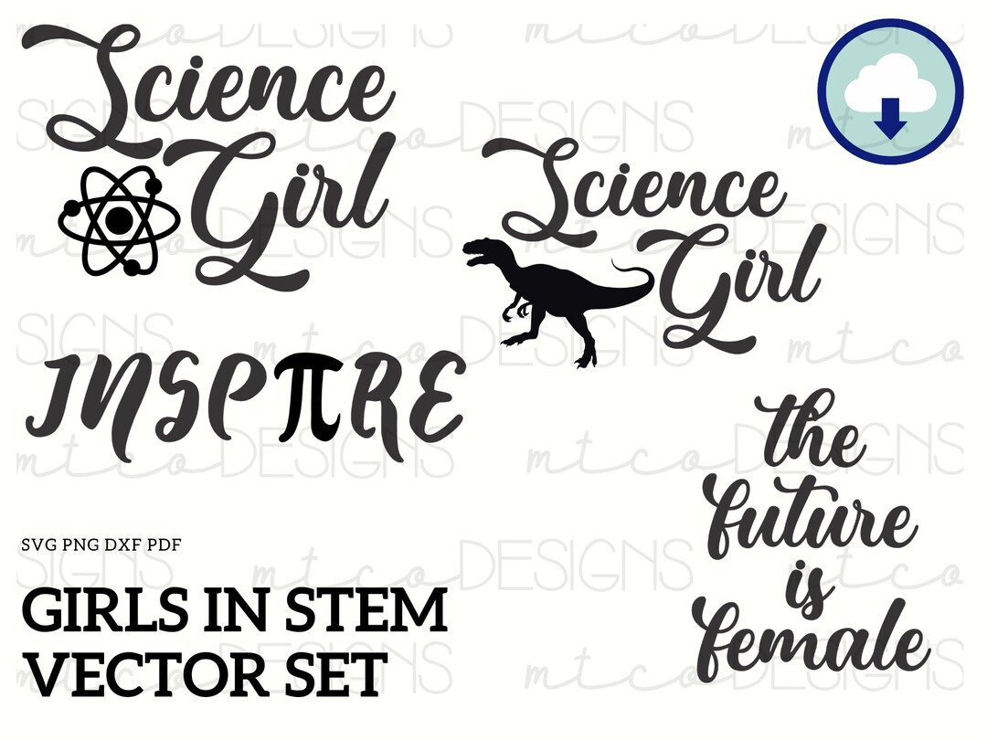 Girls in Science, Women in STEM, Vector, Sublimation, Math, Cut File ...