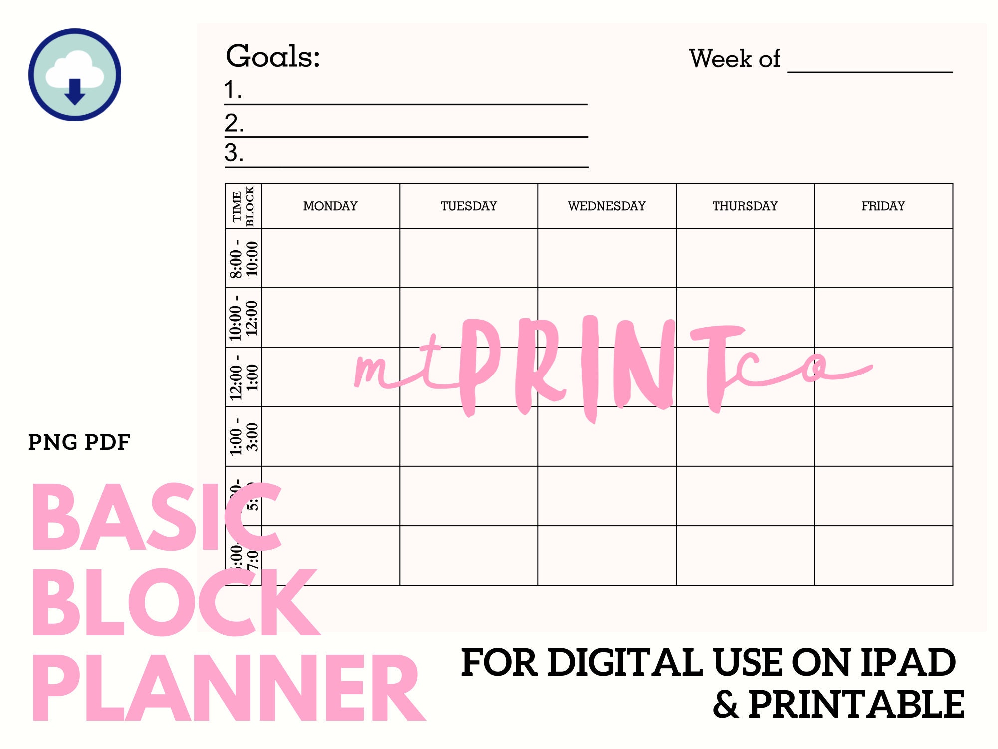 Basic Weekly Agenda, Planner, Printable, Digital, IPAD, Homeschool ...