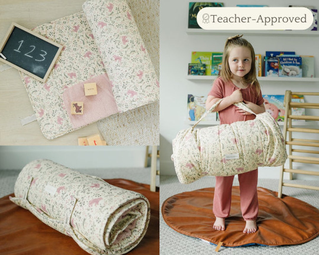 Teachers Approved Kindergarten Nap Mat / Toddler Teddy Easy Roll Nap ...