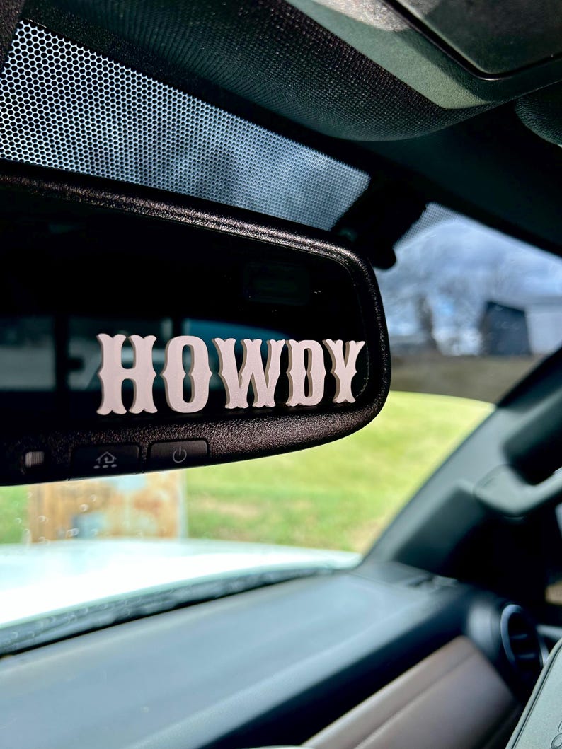 Howdy Western Rearview Mirror Vinyl Decal: Ranch Cowgirl Car Decor - Etsy