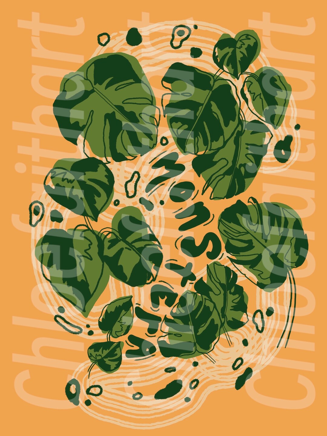 Monstera Plant *digital Download* Screensaver Art, Monstera Print ...