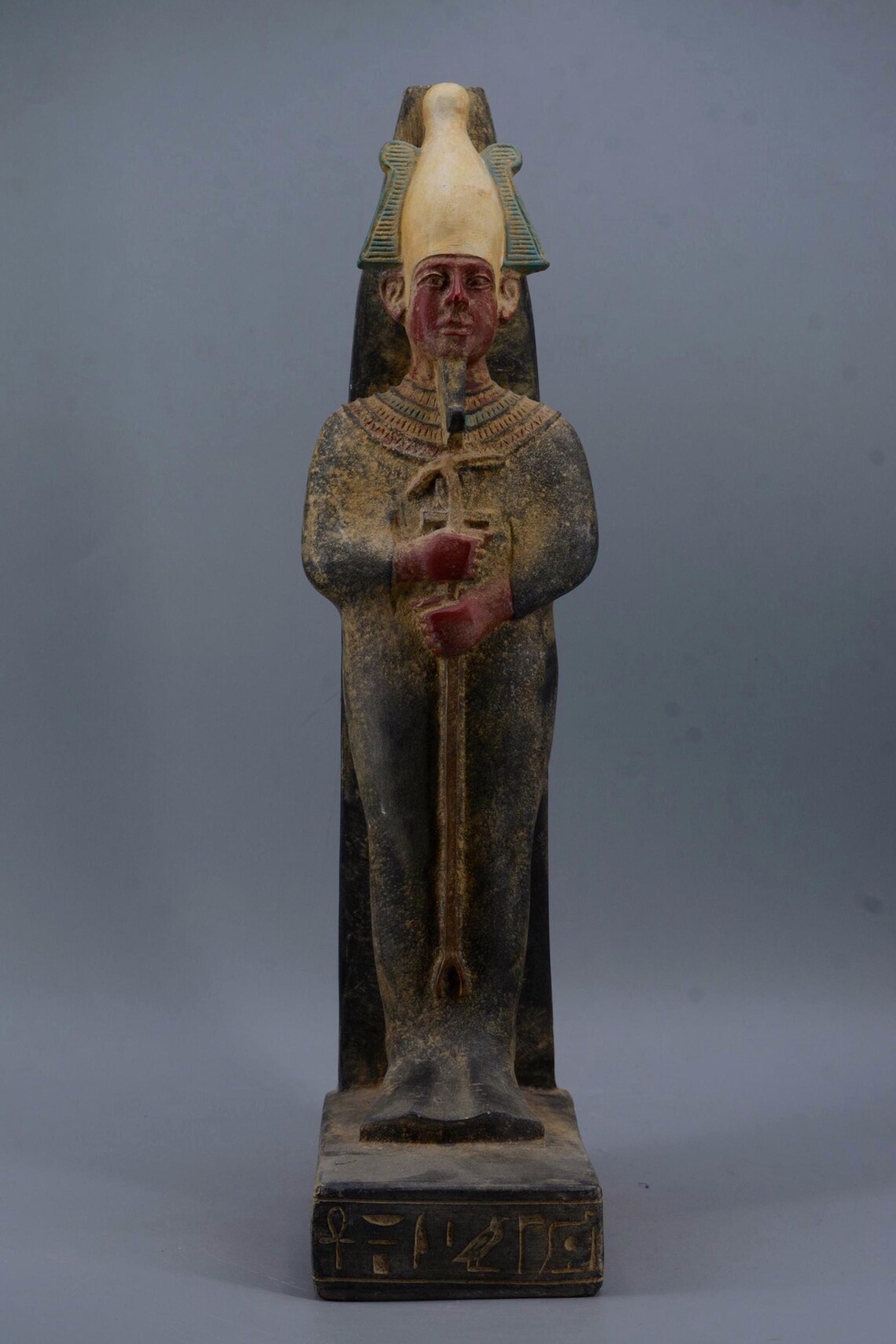 Unique Osiris Statue – Large Hand Painted Black Stone Sculpture ...