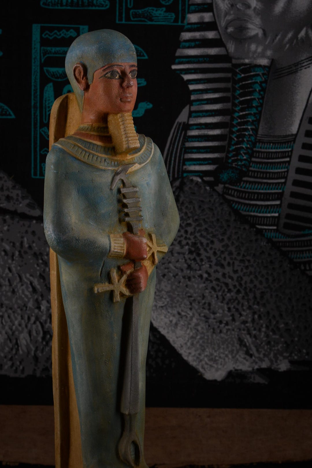 Statue Ptah the God of Creation Holding the Ankh and Scepter Large ...