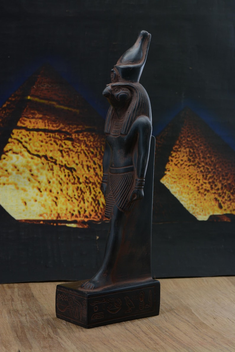 Horus Statue Black | Handcrafted Egyptian Falcon God Sculpture Stone ...