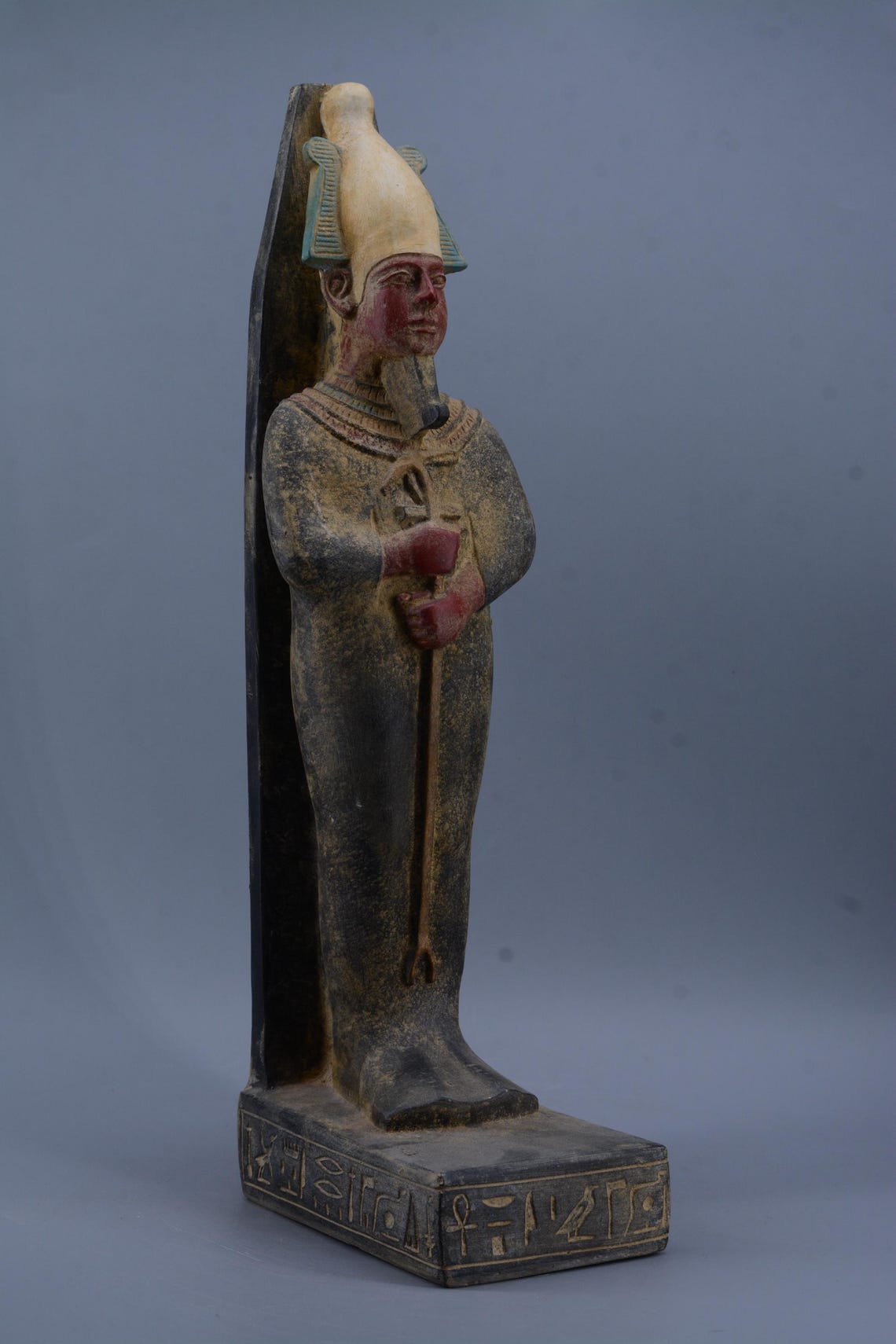 Unique Osiris Statue – Large Hand Painted Black Stone Sculpture ...