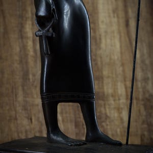Ancient Egyptian Goddess Sekhmet, Black Large Statue Holding the Ankh ...
