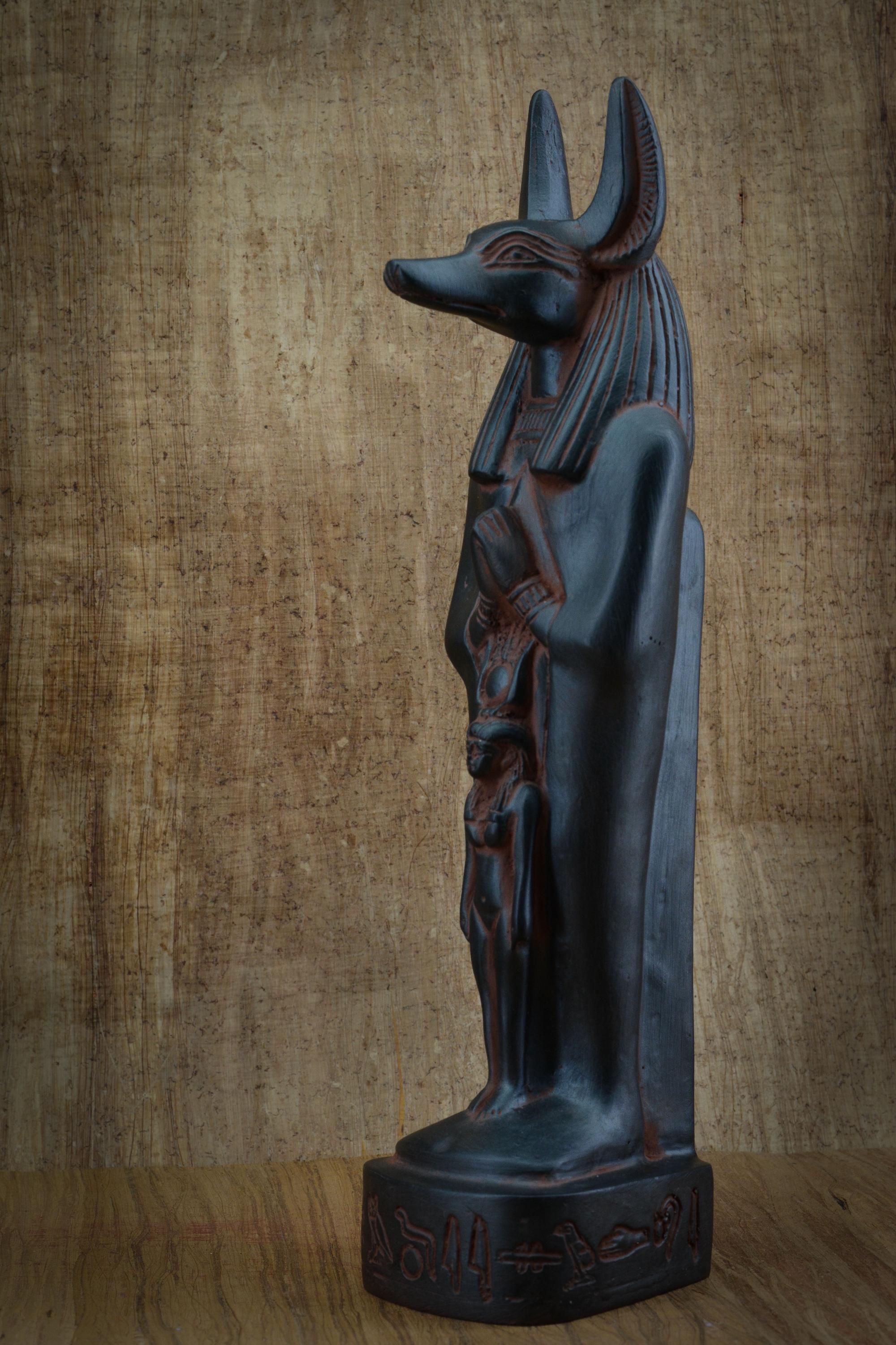 Statue Anubis Jackal Headed God of Death Black Sculpture Heavy Stone ...