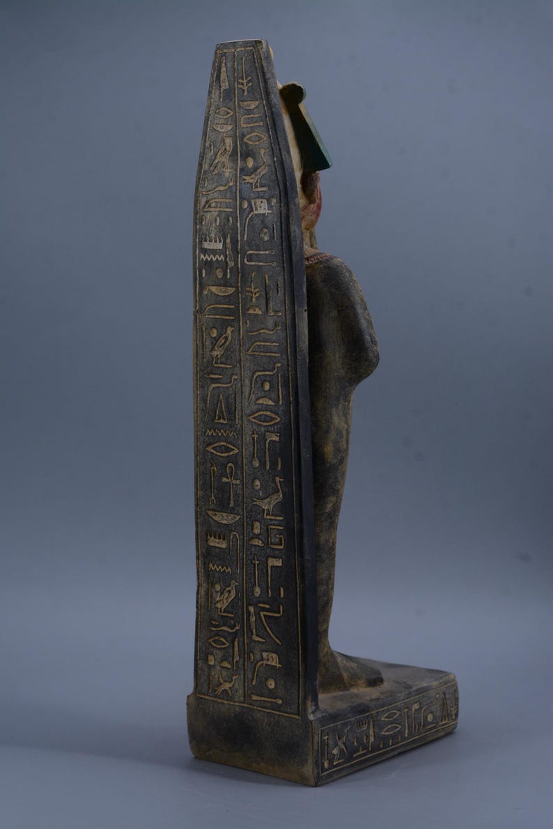 Unique Osiris Statue – Large Hand Painted Black Stone Sculpture ...