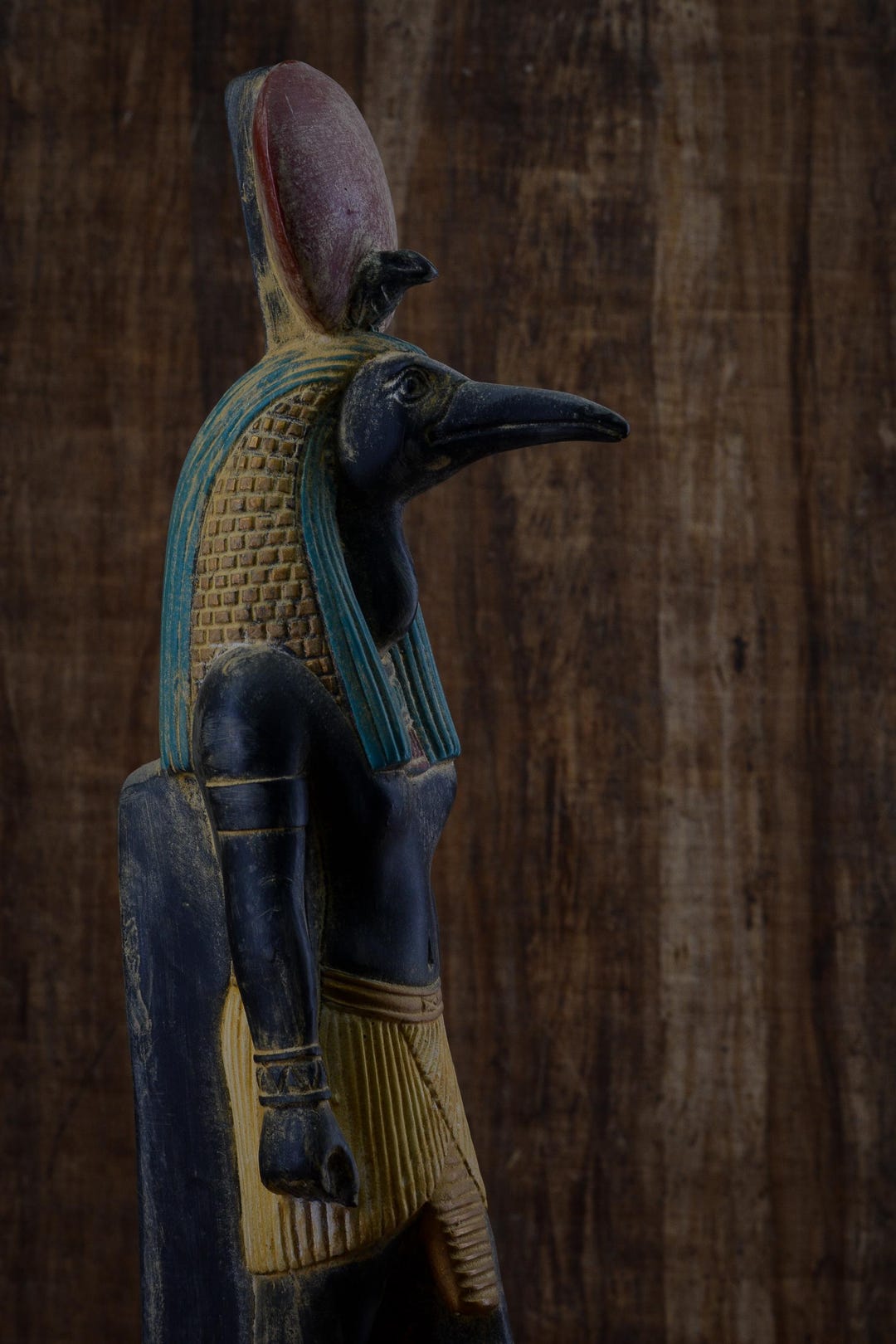 Unique Statue Thoth God of Knowledge Large Sculpture Stone Black Paint ...