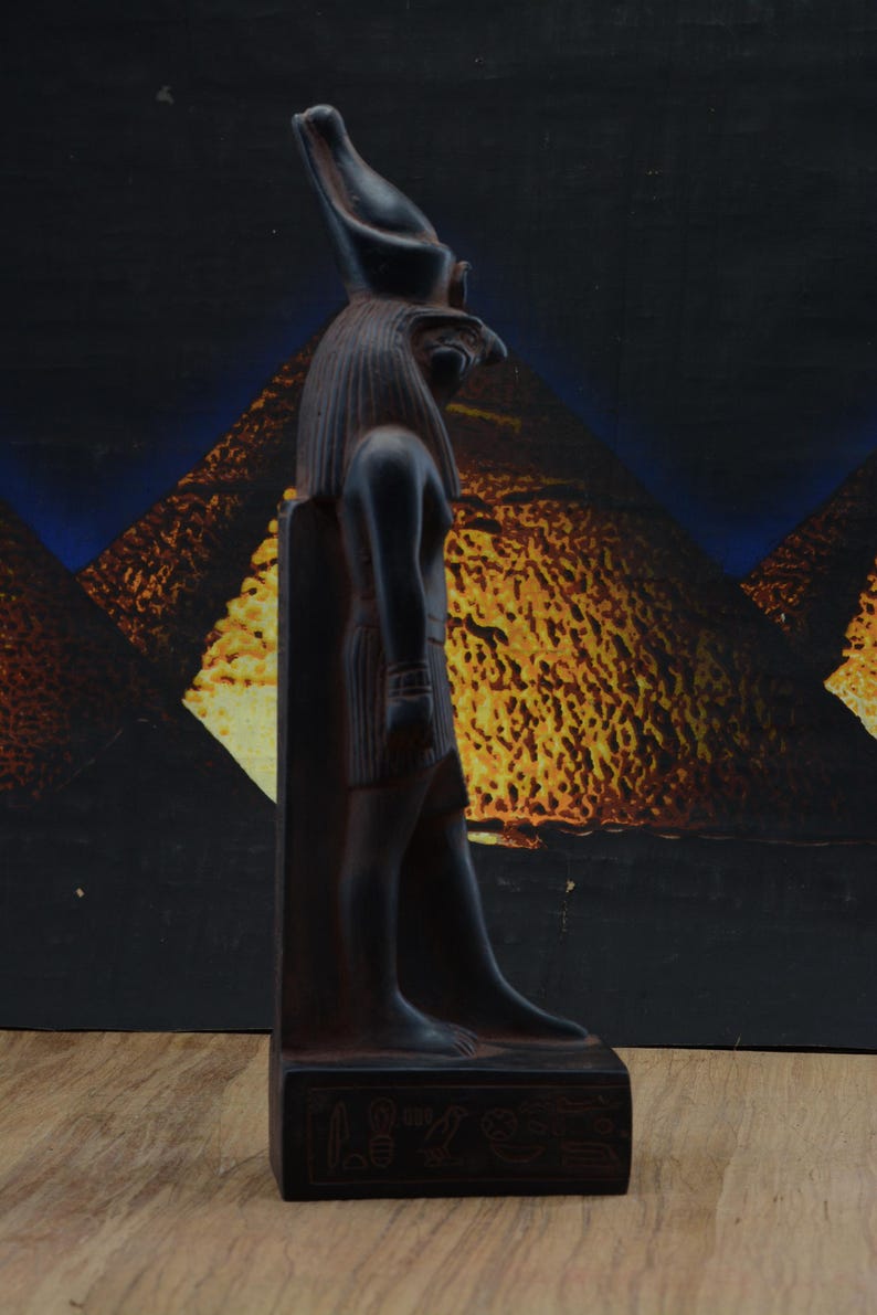 Horus Statue Black | Handcrafted Egyptian Falcon God Sculpture Stone ...
